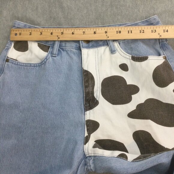 Machine | Jeans | Machine Cow Print Jeans Juniors 3 Blue Colorblock Y2k ...